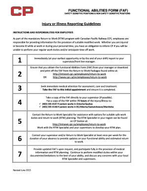 Fillable Online Injury or Illness Reporting Guidelines Fax Email Print ...