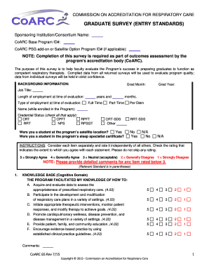 Fillable Online GRADUATE SURVEY ENTRY STANDARDS Fax Email Print - pdfFiller
