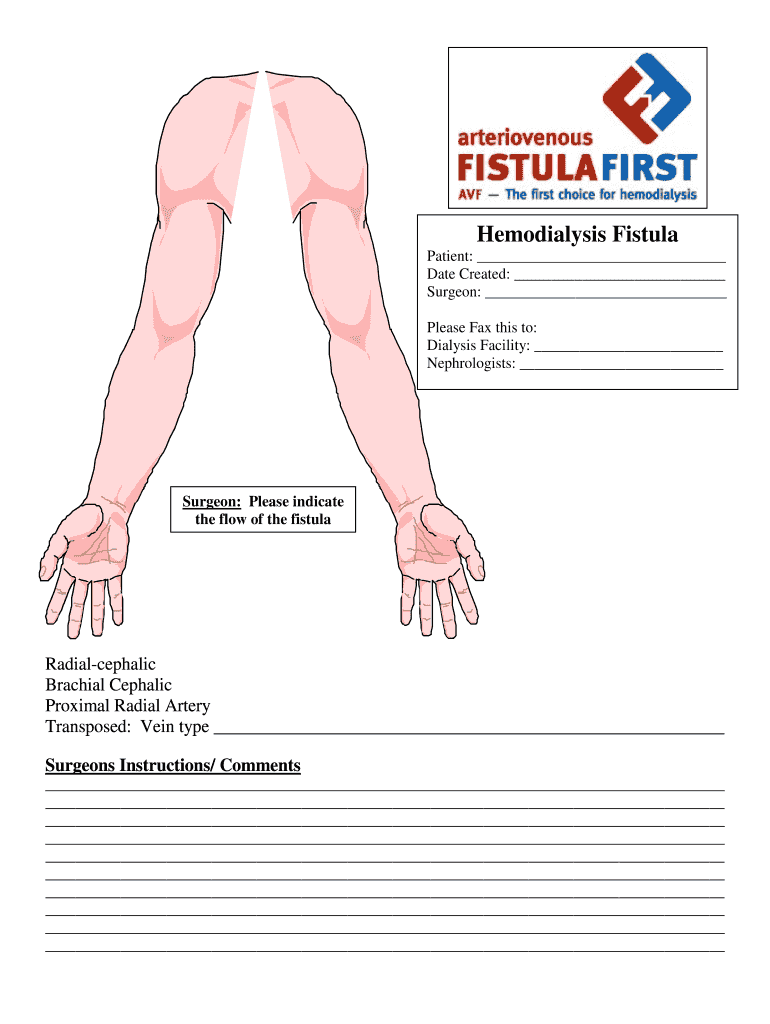 Fillable Online network13 Hemodialysis Fistula - network13 Fax Email Print - pdfFiller