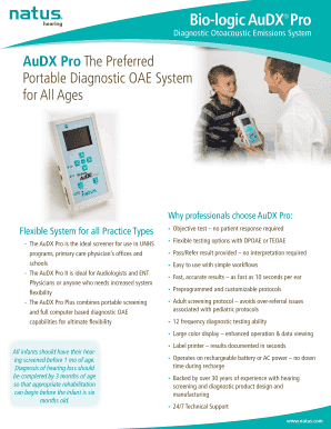 Fillable Online Bio-logic AuDX Pro Fax Email Print - pdfFiller