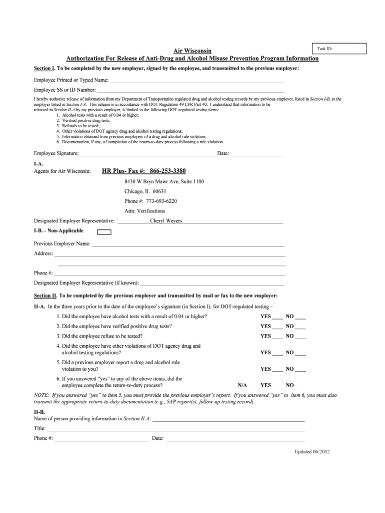 Fillable Online 000Air Wisconsin DOT Release Form edit final docdoc Fax ...