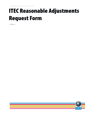 Fillable Online ITEC Reasonable Adjustments Request Form Fax Email ...