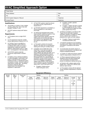 Fillable Online HVAC Simplified Approach Option Part I - ASHRAE Fax ...