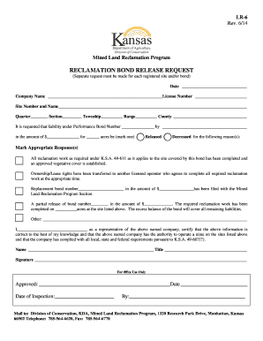 Fillable Online RECLAMATION BOND RELEASE REQUEST Fax Email Print ...