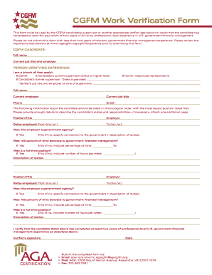 Fillable Online agacgfm Instructions for the CGFM Work Verification ...