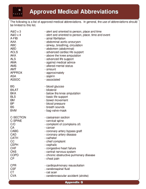 Fillable Online The following is a list of approved medical ...