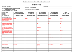 Fillable Online Bid Record - Rackcdncom Fax Email Print - pdfFiller