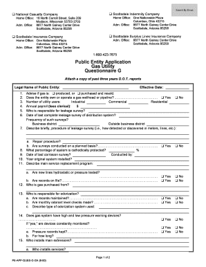 Fillable Online National Casualty Gas Utility Questionnairedoc Fax ...