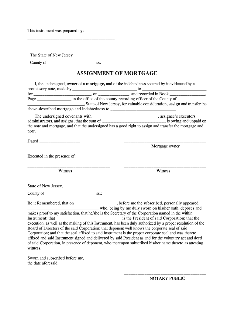 Fillable Online ASSIGNMENT OF MORTGAGE - CB Title Group Fax Email Print ...