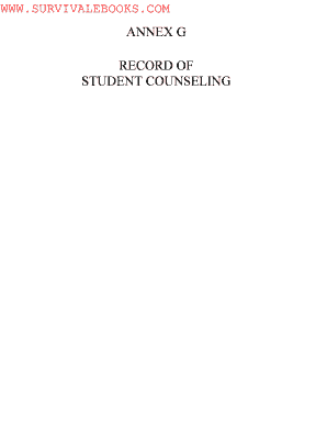 Fillable Online Annex g record of student counseling - Ganino Fax Email ...