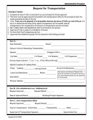 Fillable Online Request for Transportation - bocboecomb Fax Email Print ...