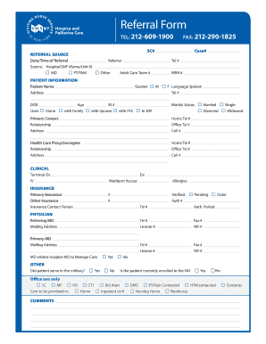Fillable Online professionals vnsny Referral Form - VNSNY ...