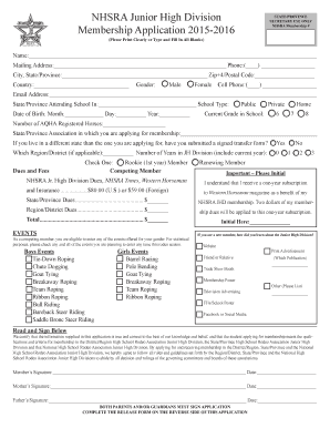 Fillable Online NHSRA Junior High Division STATEPROVINCE SECRETARY USE ...