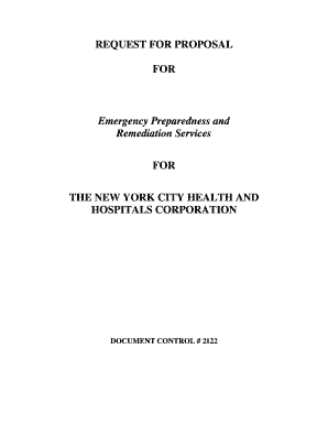 Fillable Online REQUEST FOR PROPOSAL FOR Emergency Preparedness and bb ...