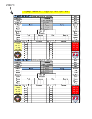 Fillable Online Match Game Scorecard Fax Email Print - pdfFiller