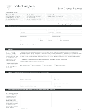 Fillable Online Bank Change Request - mediavaluelinefundcom Fax Email ...