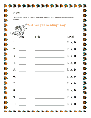 Fillable Online gbtps Get Caught Reading Log - GBTPS - gbtps Fax Email ...