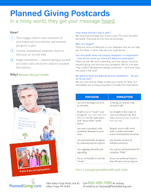 Fillable Online Planned Giving Postcards Fax Email Print - pdfFiller