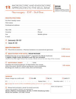 Fillable Online ircad eits MICROSCOPIC AND ENDOSCOPIC 13 APPROACHES TO ...