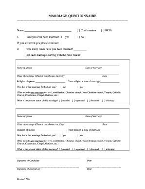 Fillable Online documents dioceseofmonterey Marriage Questionnaire ...