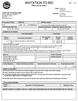 Fillable Online Invitation to bid invitation to bid - Rackcdncom Fax Email Print - pdfFiller