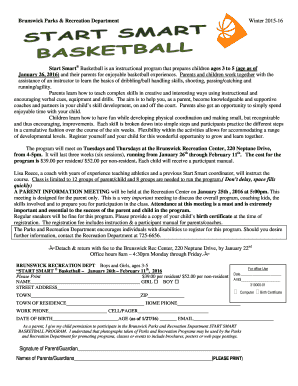 Fillable Online brunswickme Start Smart Basketball is an instructional ...