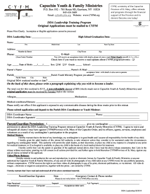 Fillable Online DDA Leadership Application Fax Email Print - pdfFiller