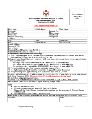 Fillable Online Jordan Visa Application Form - Travel the World Visas ...