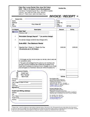 Fillable Online INVOICE RECEIPT - 6717000com Fax Email Print - pdfFiller