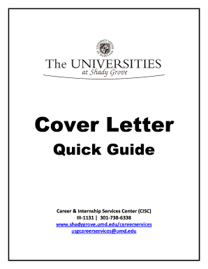 Fillable Online shadygrove umd Cover Letter - Universities at Shady ...
