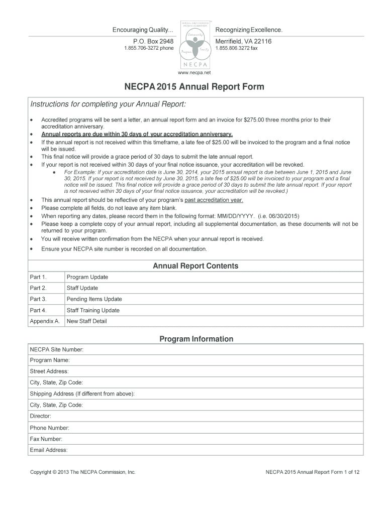 Fillable Online necpa Recognizing Excellence - necpa Fax Email Print ...