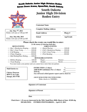 Fillable Online Rodeo Entry Fax Email Print - pdfFiller