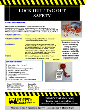 Fillable Online LOCK OUT / TAG OUT Fax Email Print - pdfFiller