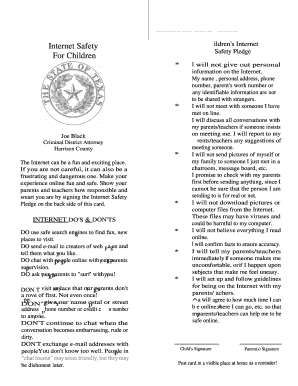 Fillable Online Internet Safety ildrens Internet For Children Safety ...