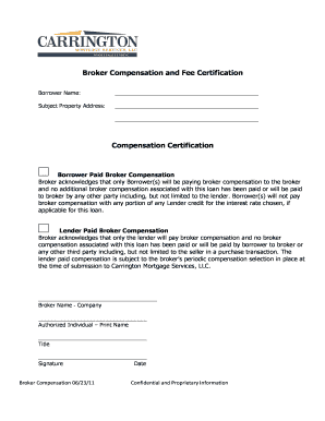 Fillable Online Broker Compensation CMS Fax Email Print - pdfFiller
