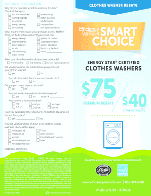 Fillable Online ENERGY STAR CERTIFIED CLOTHES WASHERS 75 Fax Email ...