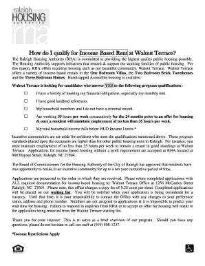 Fillable Online How do I qualify for Income Based Rent at Walnut ...