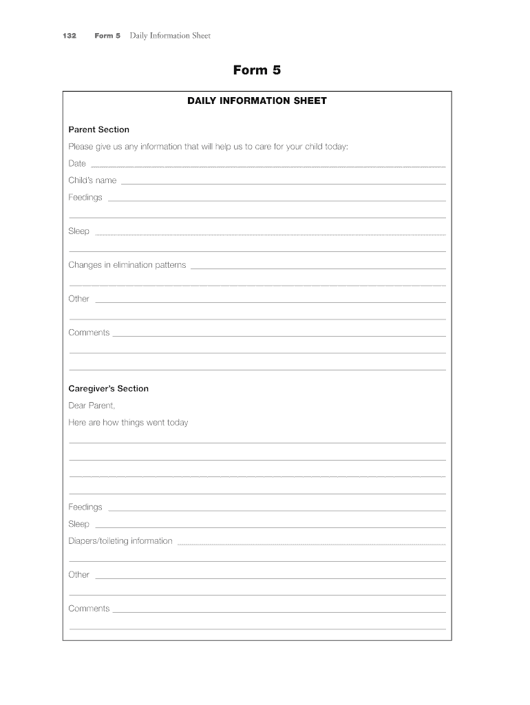 Fillable Online Daily Information Sheet Fax Email Print - pdfFiller