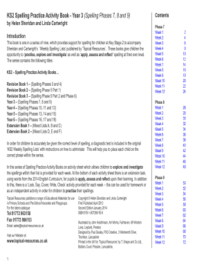 Fillable Online KS2 Spelling Practice Activity Book - Year 3 Spelling ...