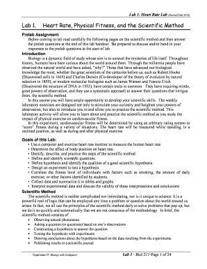 Fillable Online instruction greenriver Lab 1 Heart Rate Physical ...