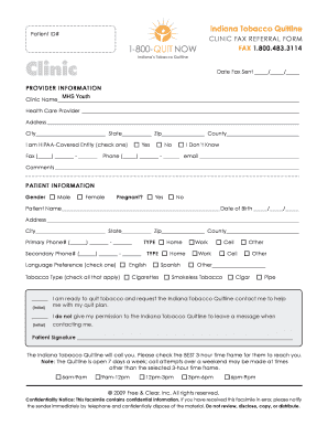 Fillable Online CLINIC FAX REFERRAL FORM FAX18004833114 Clinic Fax ...