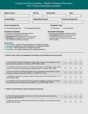 Fillable Online Music Internship Evaluation Fax Email Print - pdfFiller