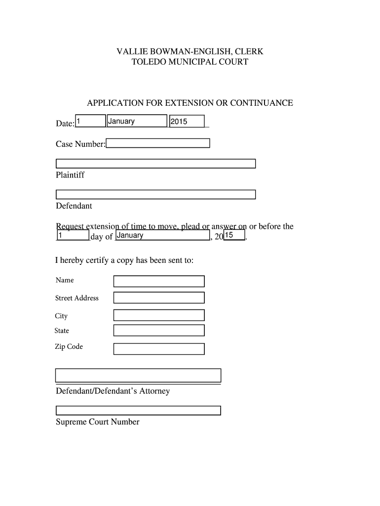 Fillable Online Application for Extension or Continuance v2 Fax Email ...