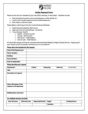Fillable Online Action Request Form revised 13 08.27 Fax Email Print ...