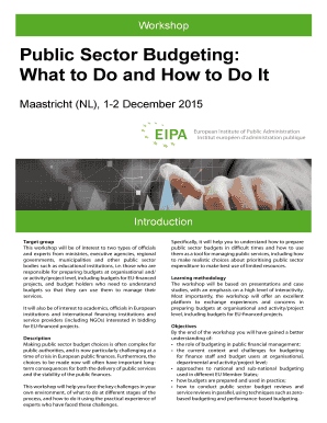 Fillable Online Public Sector Budgeting What to Do and How to Do It Fax ...