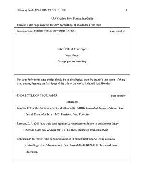 Fillable Online Running Head: APA FORMATTING GUIDE Fax Email Print ...