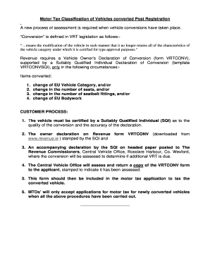 Fillable Online Vehicle Declaration of Conversion Notes Fax Email Print ...