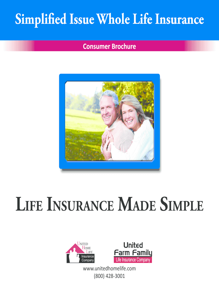 Fillable Online Simplified Issue Whole Life Insurance - United Home ...