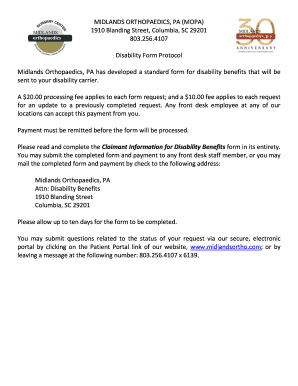 Fillable Online MIDLANDS ORTHOPAEDICS, PA (MOPA) Fax Email Print ...