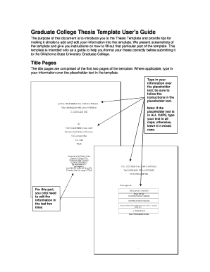 Fillable Online Graduate College Thesis Template User's Guide Fax Email ...